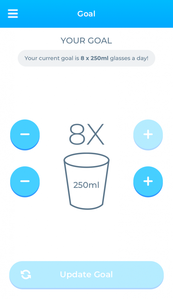 Setting up your drinking goal : URApp